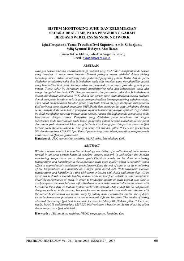 (PDF) Sistem Monitoring Suhu Dan Kelembaban Secara Realtime Pada ...