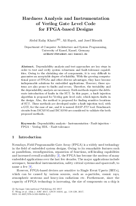 Pdf Hardness Analysis And Instrumentation Of Verilog Gate Level Code