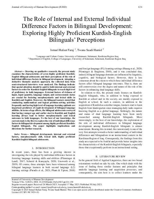 (PDF) The Role of Internal and External Individual Difference Factors ...