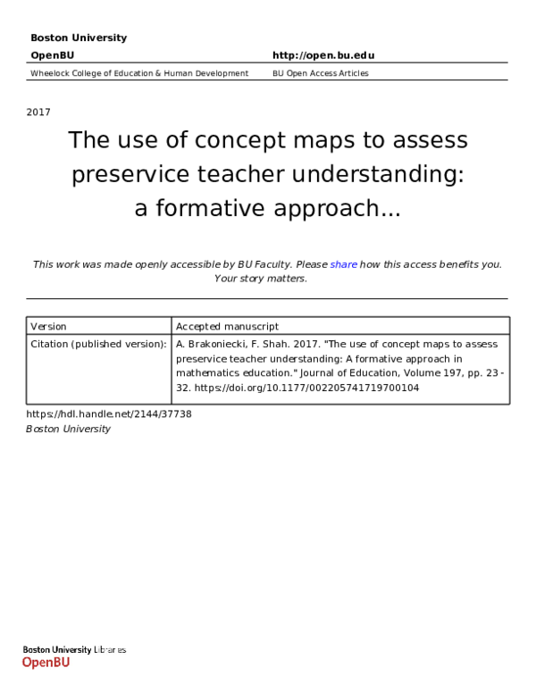 (PDF) The Use of Concept Maps to Assess Preservice Teacher ...