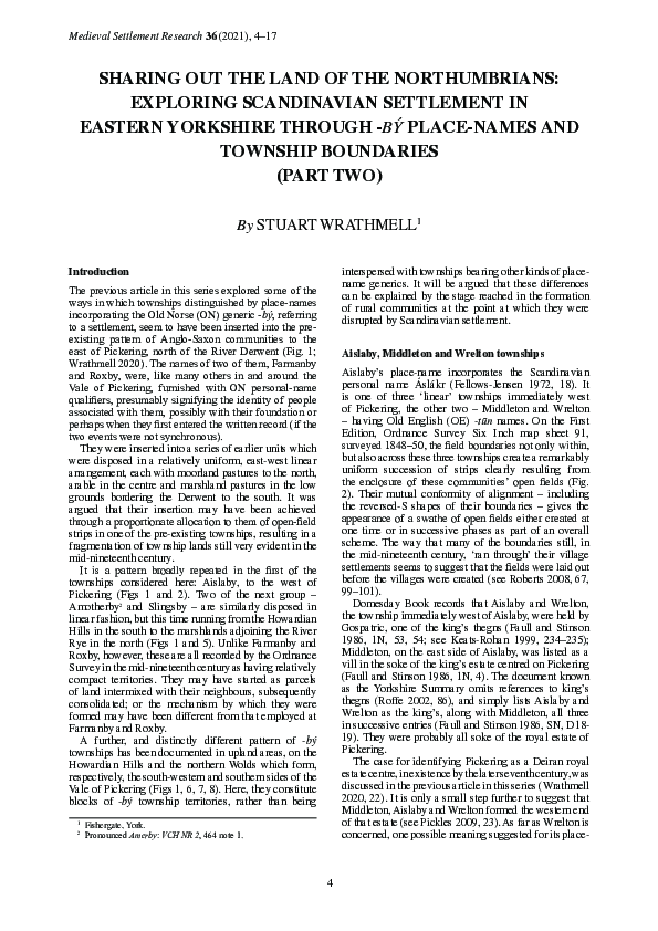 (PDF) Sharing out the land of the Northumbrians: exploring Scandinavian ...