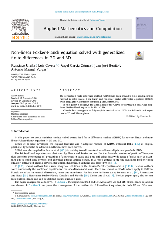 (PDF) Non-linear Fokker-Planck equation solved with generalized finite differences in 2D and 3D ...