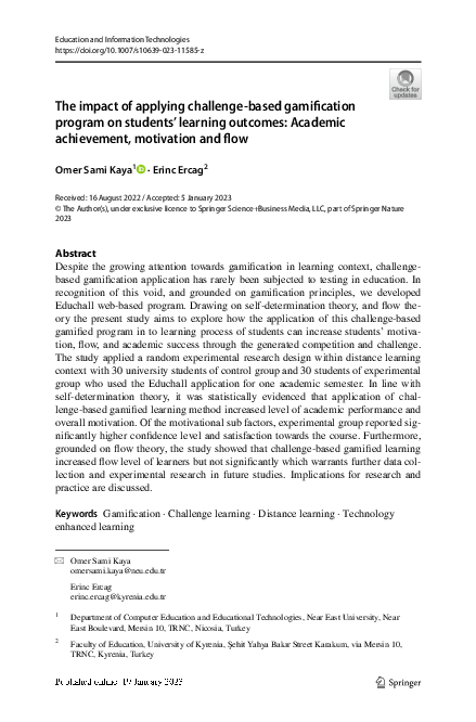 (PDF) The impact of applying challenge-based gamification program on ...
