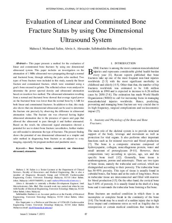(PDF) Evaluation of Linear and Comminuted Bone Fracture Status by using ...