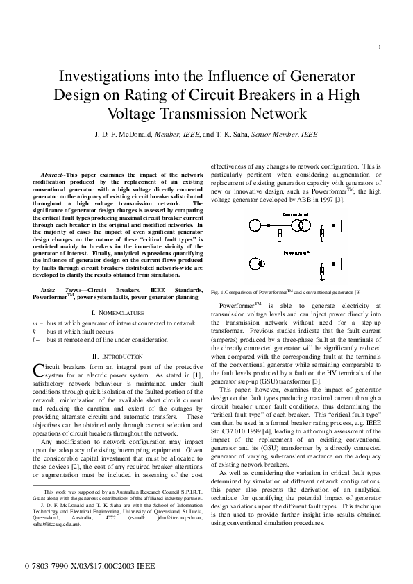 (PDF) Investigations into the influence of generator design on rating ...