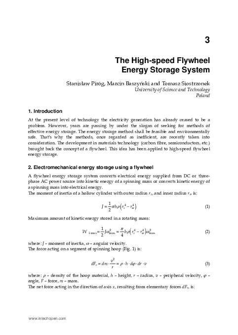 (PDF) 3 The High-speed Flywheel Energy Storage System