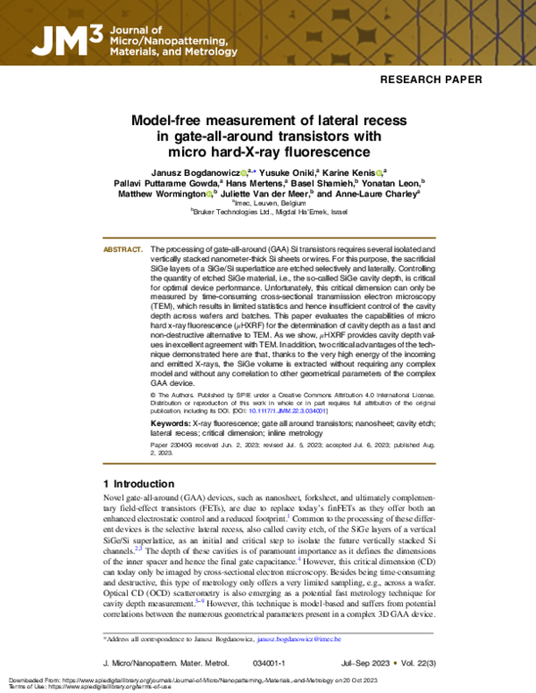 (PDF) Model-free measurement of lateral recess in gate-all-around ...