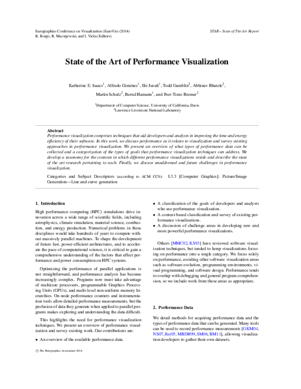 (PDF) State of the art of performance visualization
