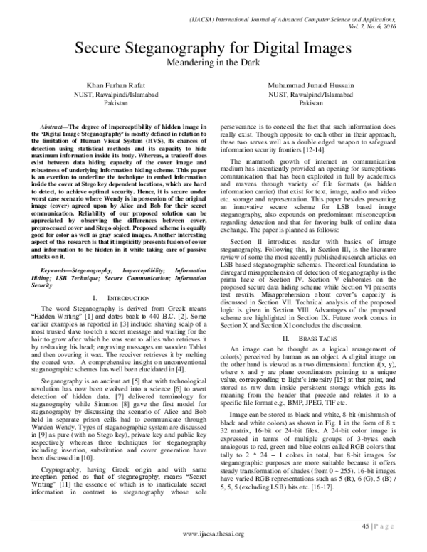 (PDF) Secure Steganography for Digital Images