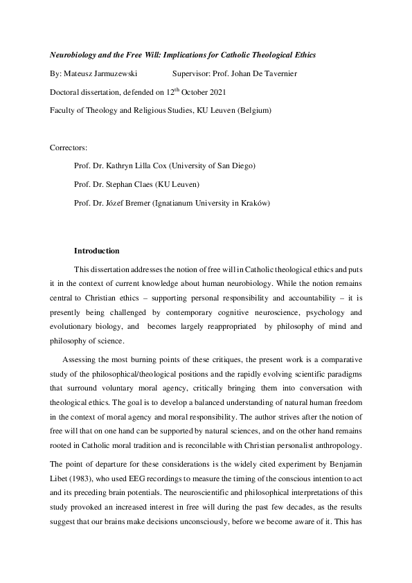 (PDF) Academic summary of my doctoral dissertation: Neurobiology and ...