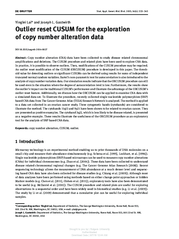 (PDF) Outlier reset CUSUM for the exploration of copy number alteration ...
