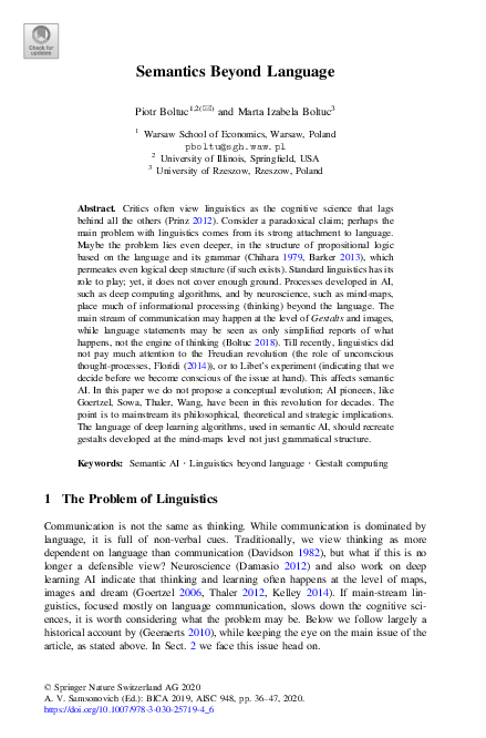 (PDF) Semantics Beyond Language