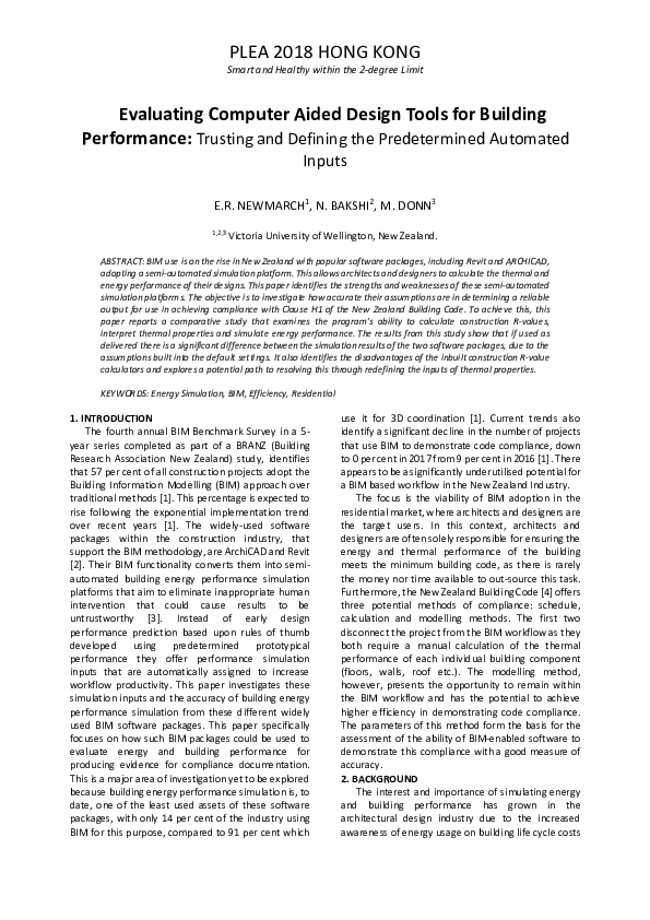 (PDF) Evaluating computer aided design tools for building performance: Trusting and defining the ...