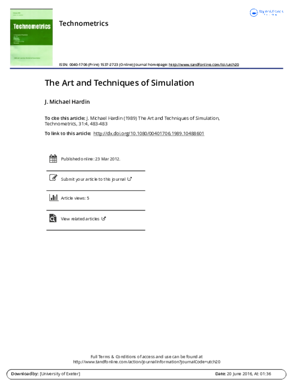 (PDF) The Art and Techniques of Simulation