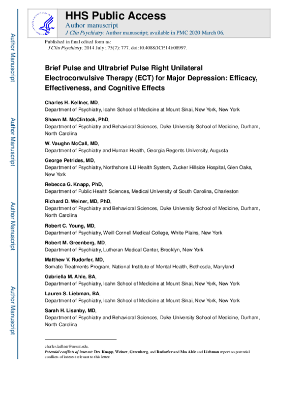 (PDF) Brief Pulse and Ultrabrief Pulse Right Unilateral ...