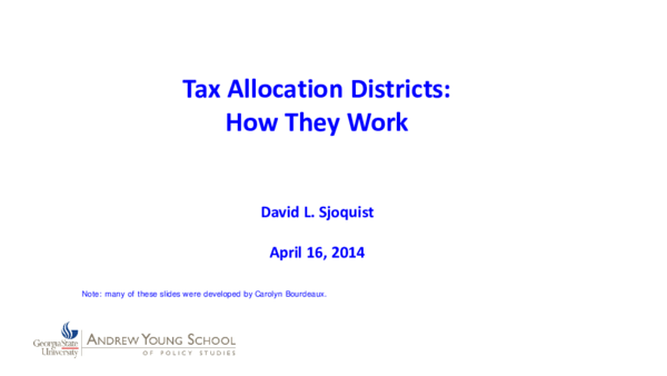 (PDF) Tax Allocation Districts:How They Work