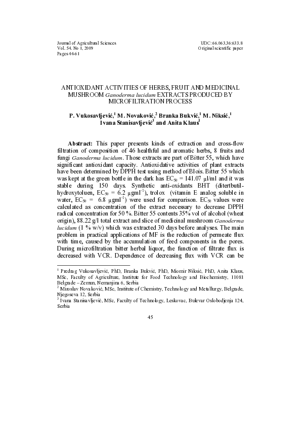 (PDF) Antioxidant Activities of Herbal and Ganoderma Extracts