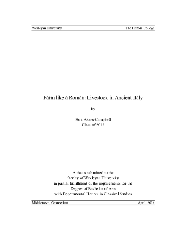 (PDF) Farm like a Roman: Livestock in Ancient Italy