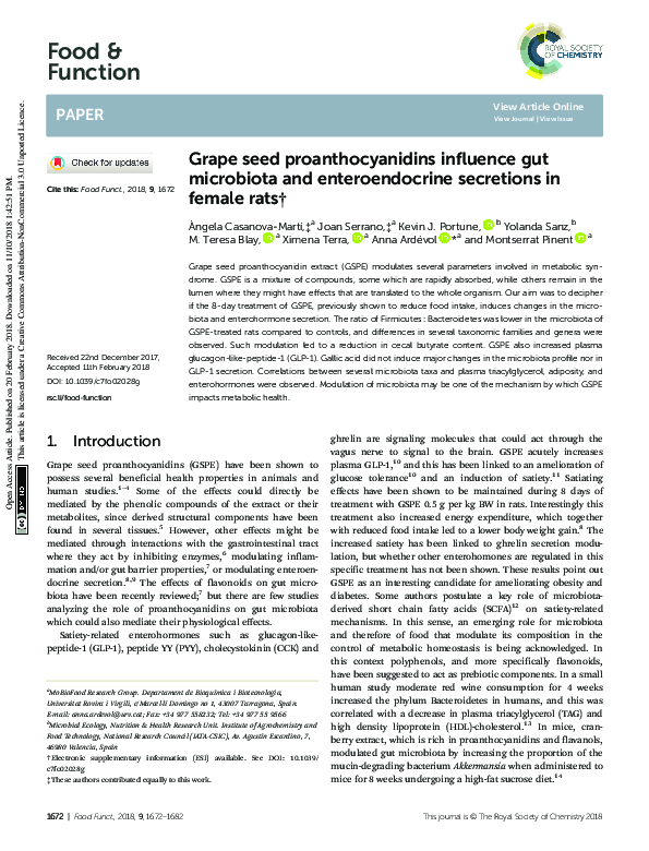 (PDF) Grape Seed Proanthocyanidins Affect Gut Microbiota