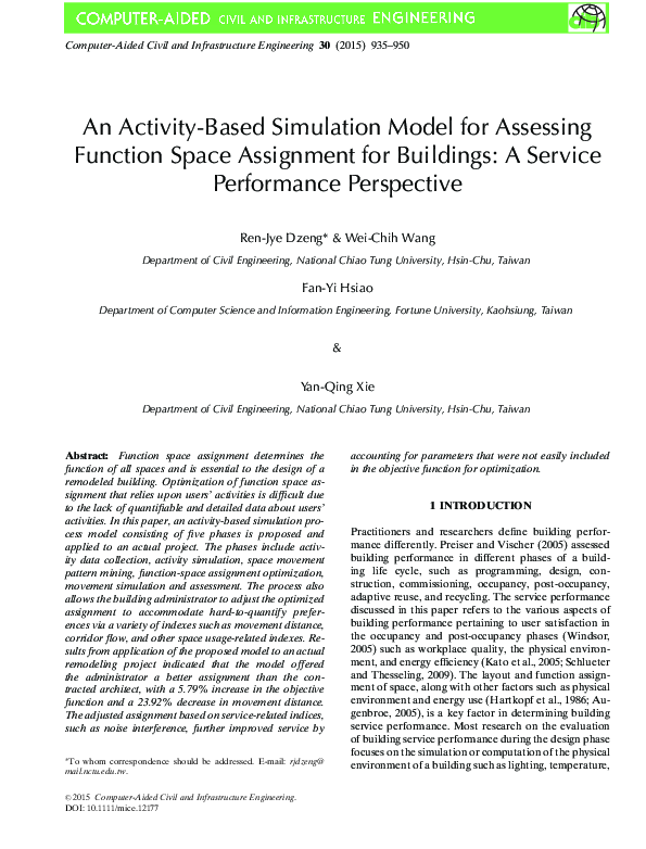 (PDF) An Activity-Based Simulation Model for Assessing Function Space Assignment for Buildings ...