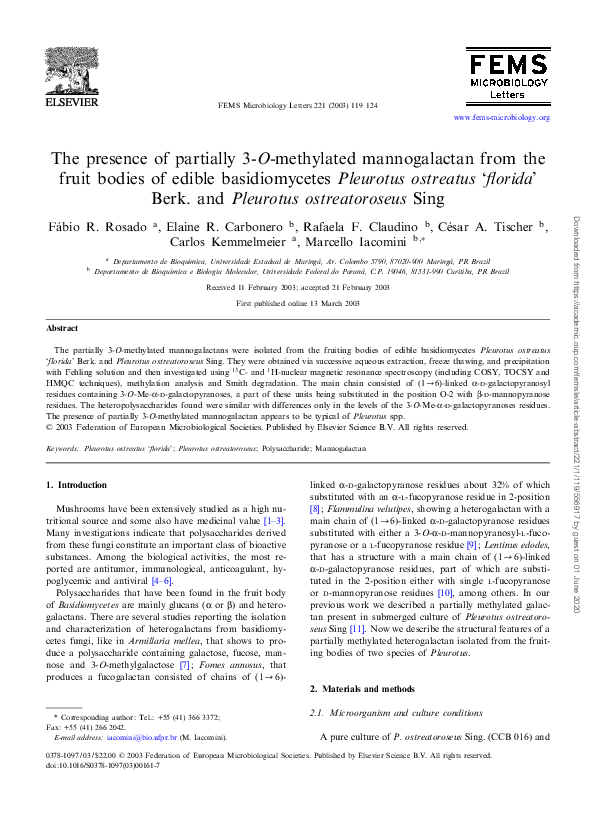 (PDF) The presence of partially 3- O -methylated mannogalactan from the ...