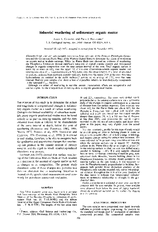 (PDF) Subaerial weathering of sedimentary organic matter