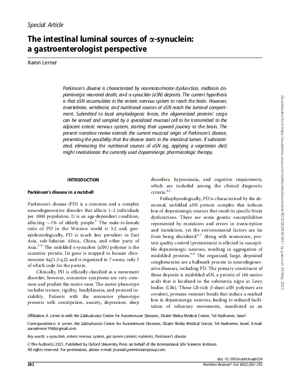 (PDF) The intestinal luminal sources of α-synuclein: a ...