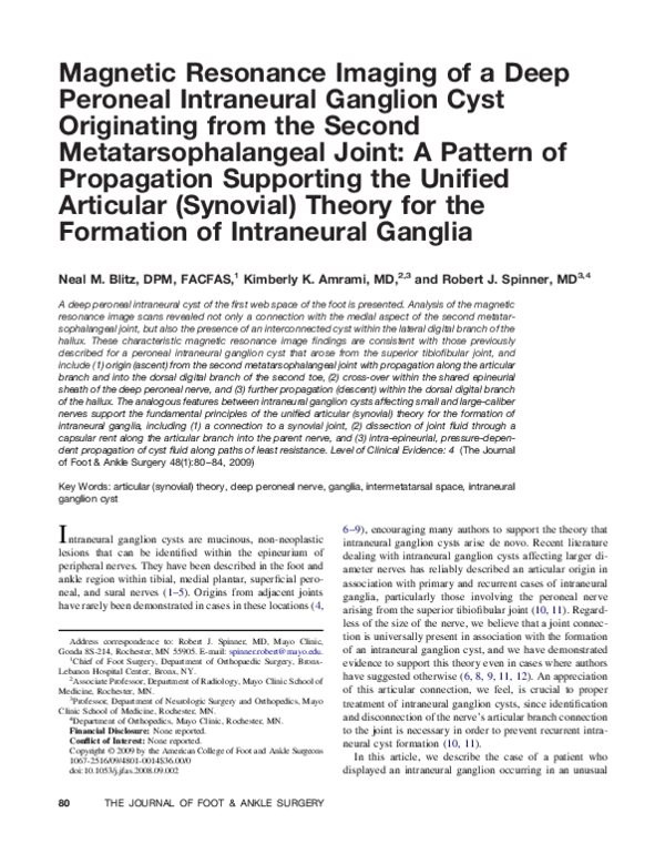 (PDF) Magnetic Resonance Imaging of a Deep Peroneal Intraneural ...