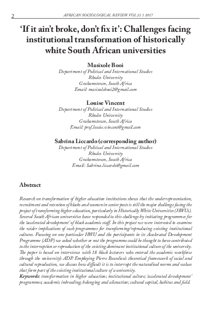 (PDF) ‘If it ain’t broke, don’t fix it’: Challenges facing ...