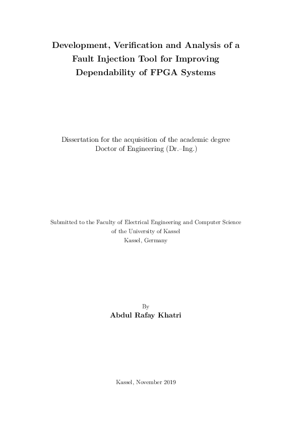 Pdf Development Verification And Analysis Of A Fault Injection Tool For Improving