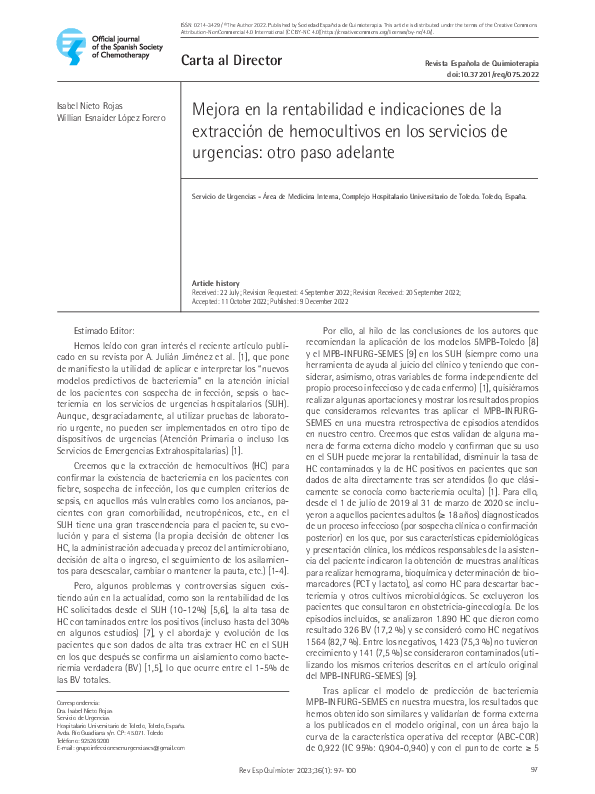 (PDF) Improved profitability and indications for blood culture ...