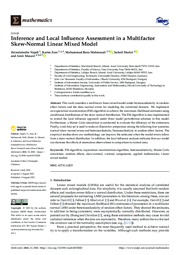 (PDF) Inference and Local Influence Assessment in a Multifactor Skew ...