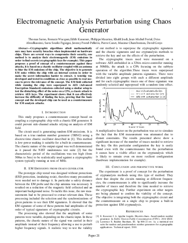 (PDF) Electromagnetic Analysis Perturbation using Chaos Generator