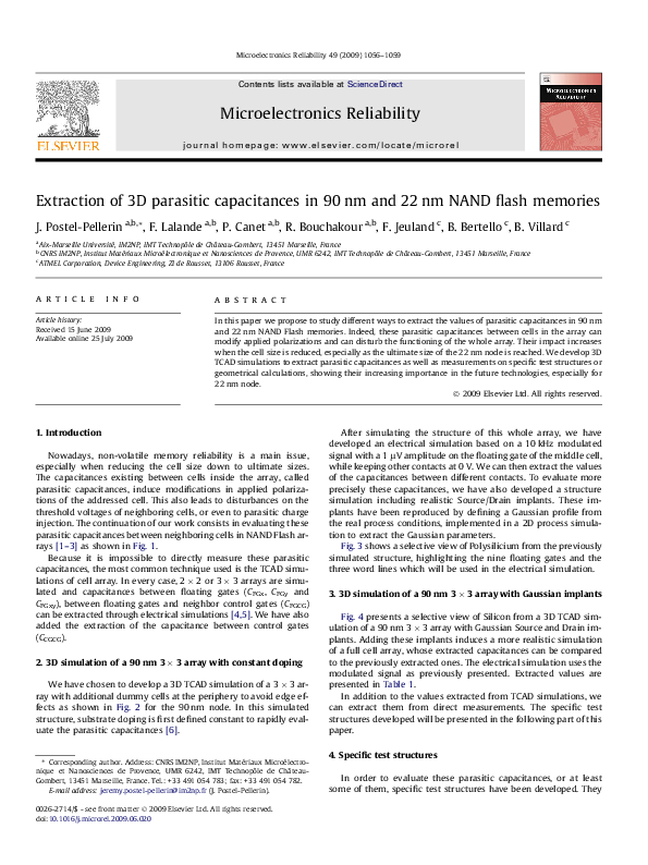 (PDF) Extraction of 3D parasitic capacitances in 90nm and 22nm NAND ...
