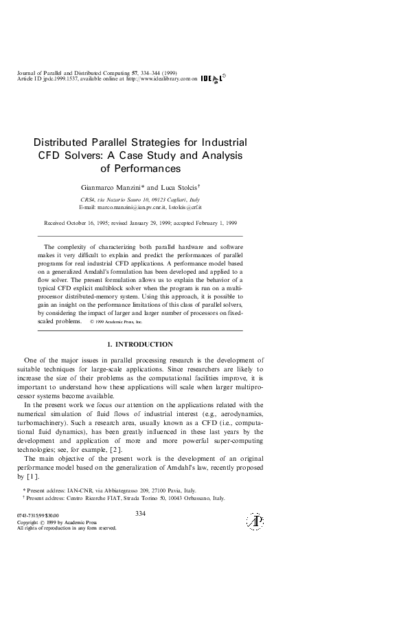 (PDF) Analyzing Performance of Distributed CFD Solvers in Parallel