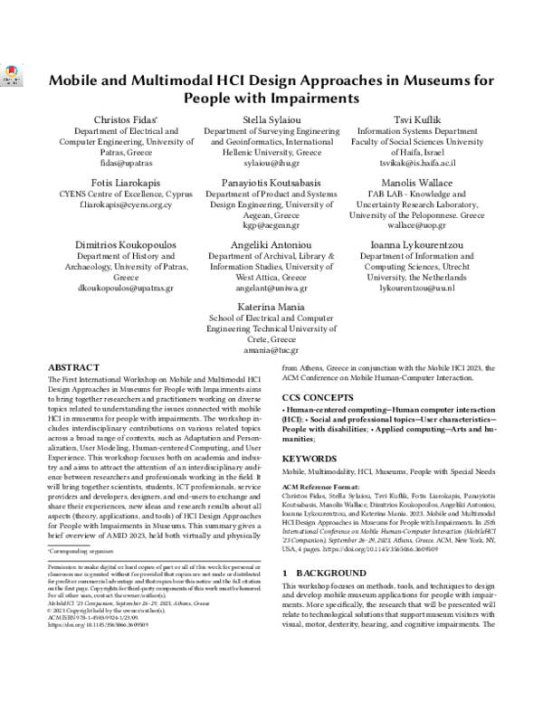 (PDF) Mobile and Multimodal HCI Design Approaches in Museums for People ...