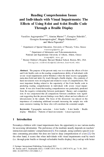 (PDF) Reading Comprehension Issues and Individuals with Visual ...