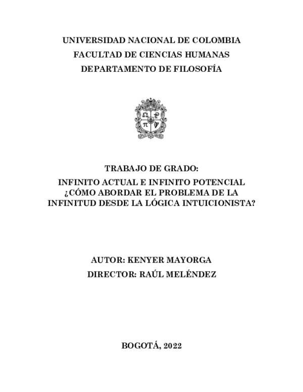 (PDF) Infinito Actual e Infinito Potencial ¿Cómo abordar el problema de ...