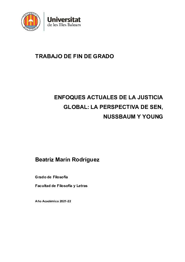 (PDF) Enfoques actuales de la justicia global: la perspectiva de Sen ...
