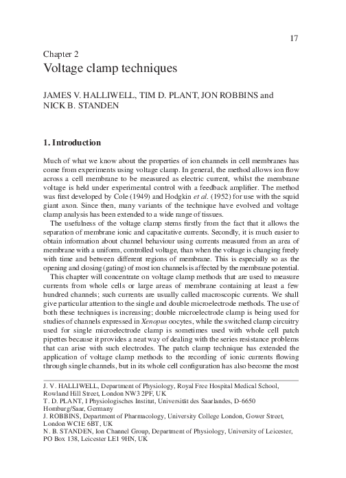 (PDF) 17 Chapter 2 Voltage clamp techniques