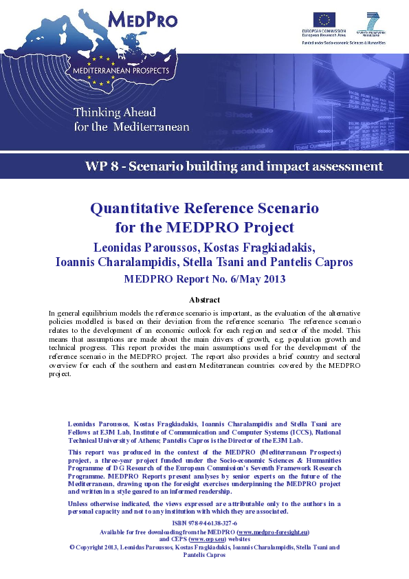 (PDF) Quantitative Reference Scenario for the MEDPRO Project