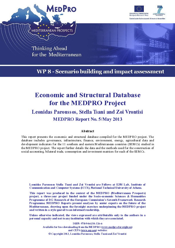 (PDF) Economic and Structural Database for the MEDPRO Project. MEDPRO ...