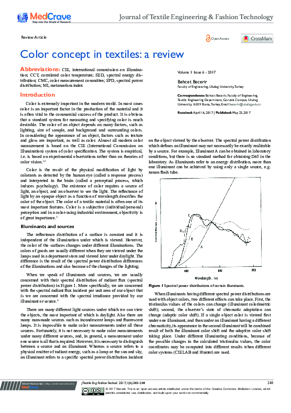 (PDF) Color Concept in Textiles: A Review