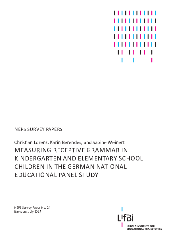 (PDF) Measuring Receptive Grammar in Kindergarten and Elementary School ...