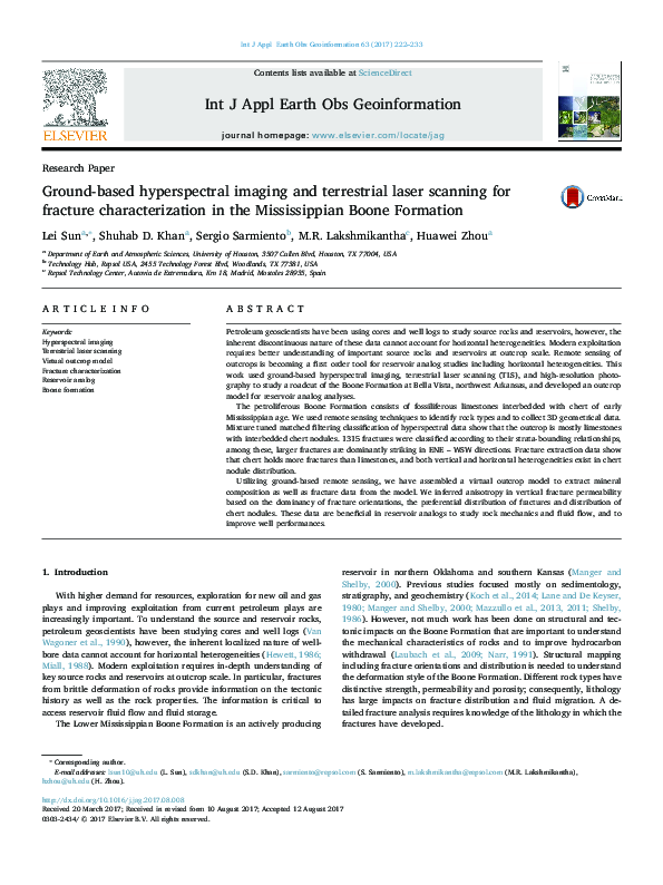 (PDF) Ground-based hyperspectral imaging and terrestrial laser scanning ...