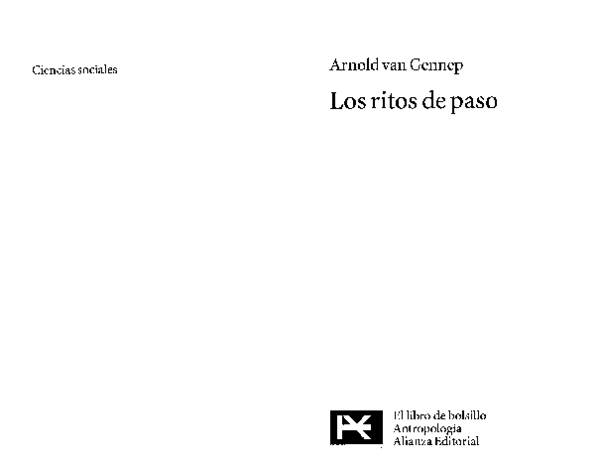 (PDF) "Los Ritos de Paso" - Arnold Van Gennep