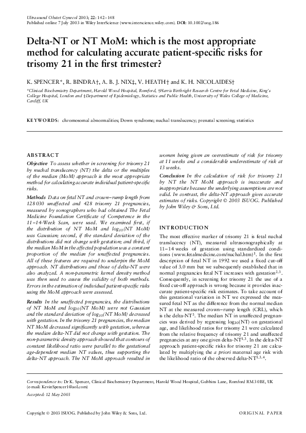 (PDF) Delta-NT or NT MoM: which is the most appropriate method for ...