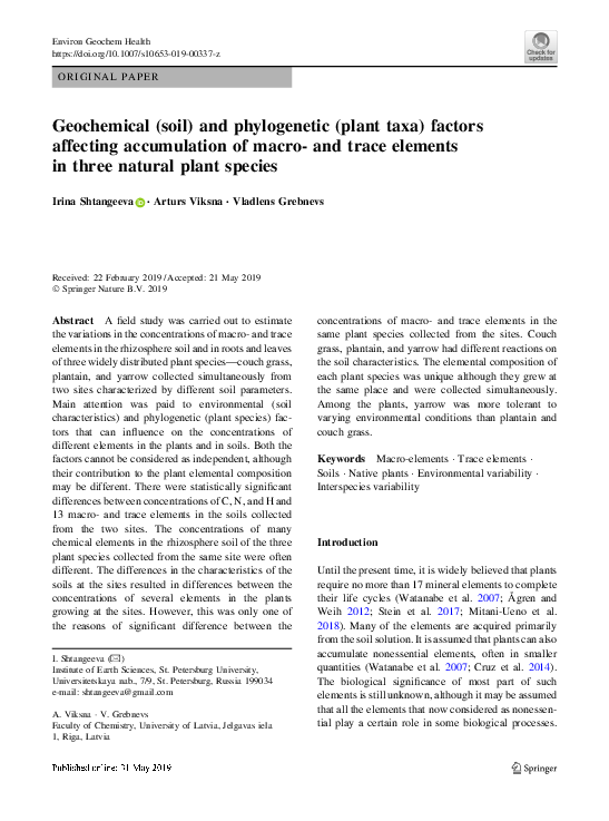 (PDF) Geochemical (soil) and phylogenetic (plant taxa) factors ...