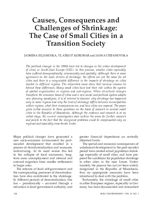 (PDF) Causes, Consequences and Challenges of Shrinkage: The Case of ...