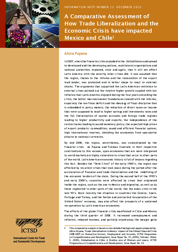 (PDF) A Comparative Assessment of How Trade Liberalization and the ...